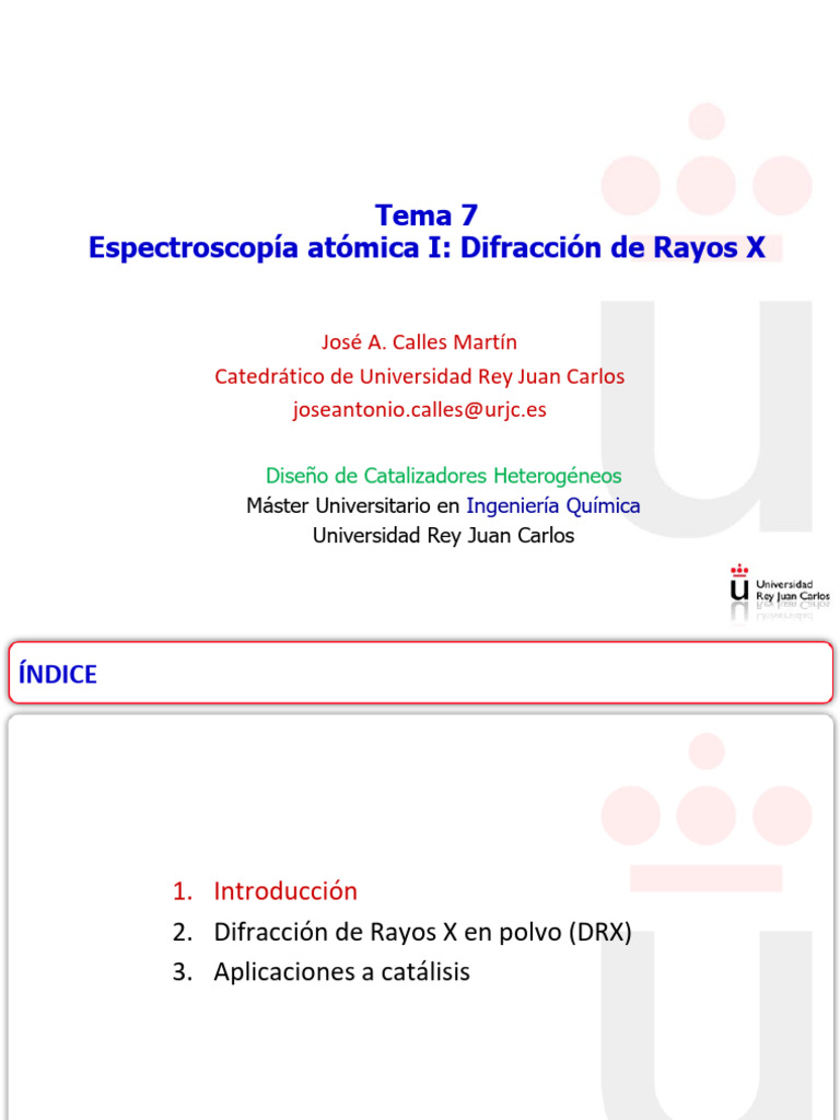 Tema 7 Difraccion de Rayos X | PDF | Cristalografía de rayos X ...