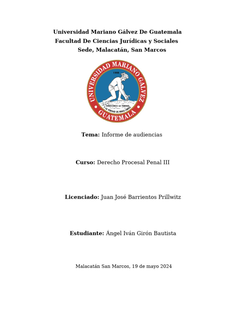 Informe de Audiencia Angel Girón | PDF | Ley Pública | Justicia