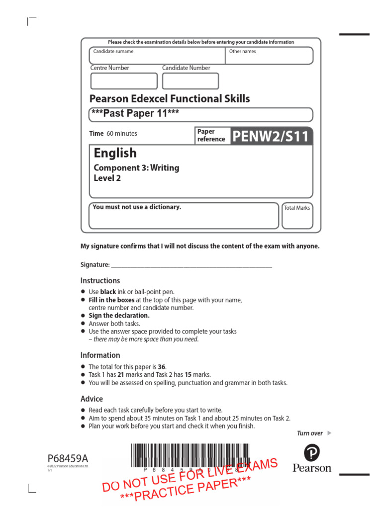 FS English Writing Level 2 Past Paper 11 QP | PDF