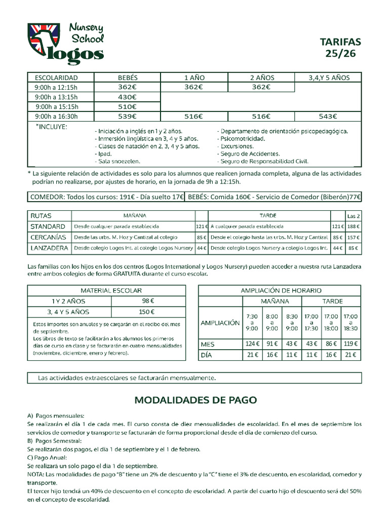 Tarifas 2025 2026 | PDF