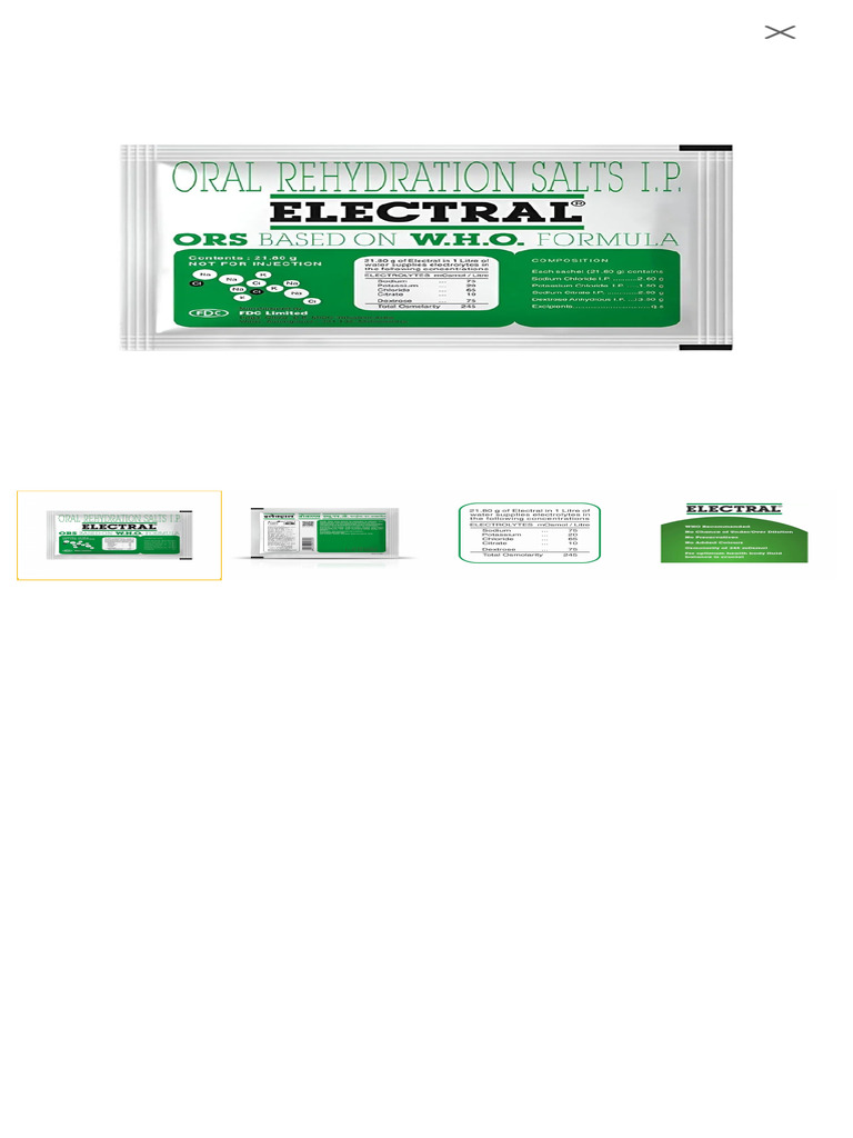 Electral ORS: Effective Rehydration Solution | PDF