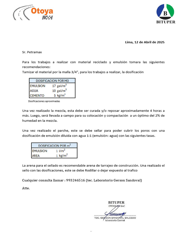 Recomendaciones Petramax | PDF