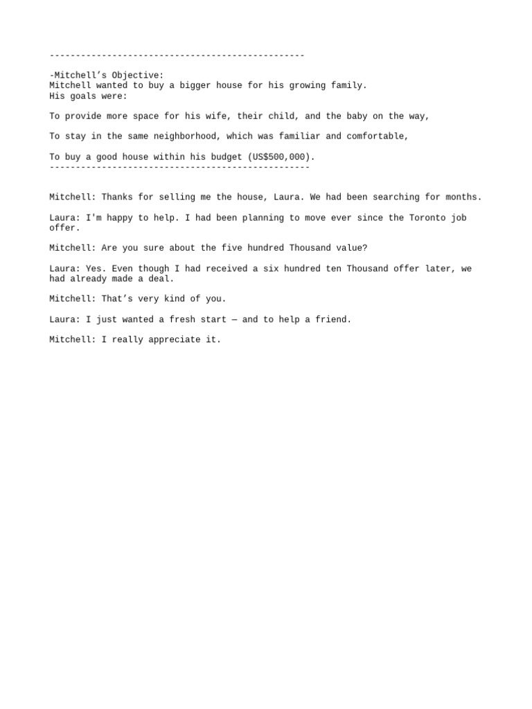 Laura's Main Objective Was To SLL | PDF