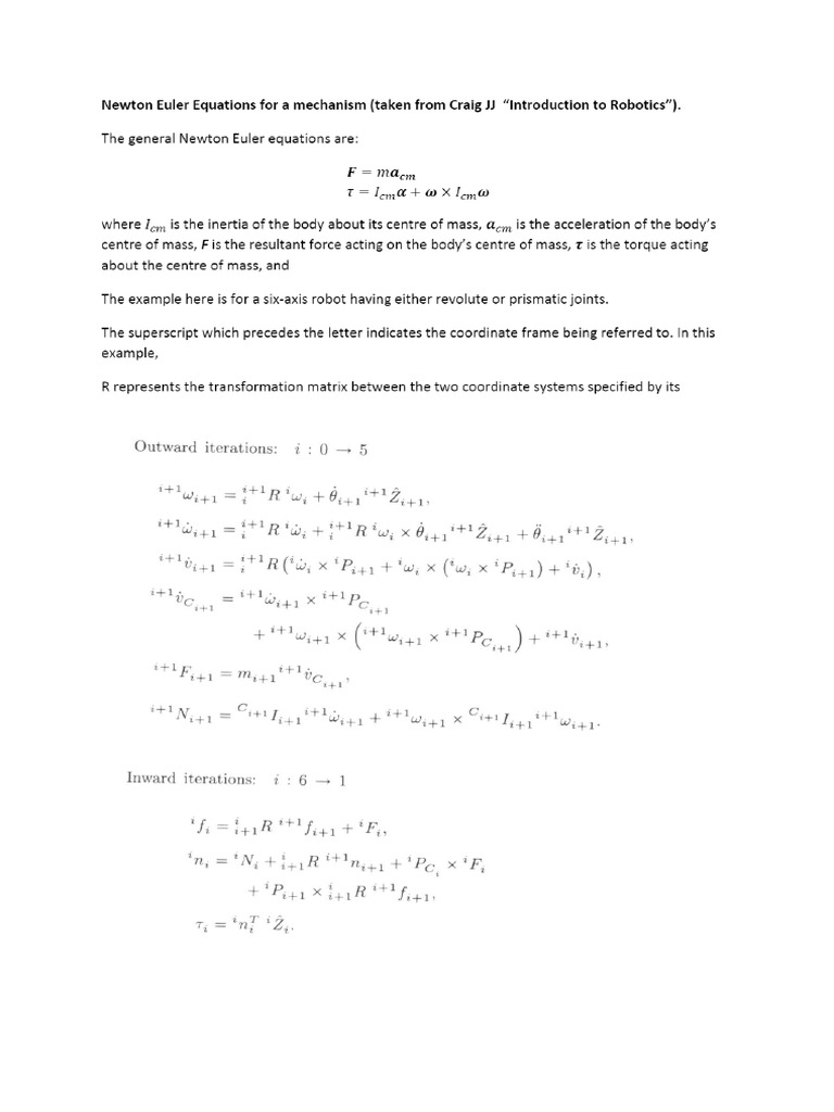 10.example of Newton Euler Equations For A Mechanism - Multibody Dynamics MECH9000 - 2023-24 | PDF