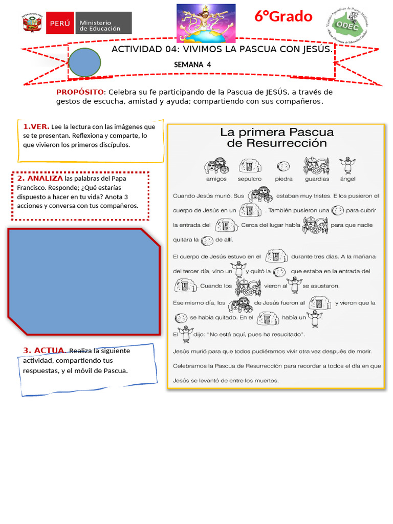 Actividad 04 5to La Pascua de Jesús | PDF