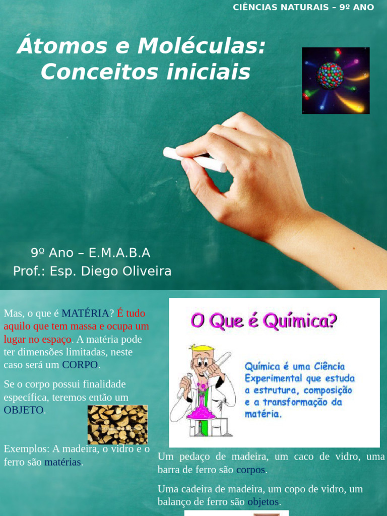 Átomos e Moléculas e Propriedades Da Matéria | PDF | Matéria | Moléculas