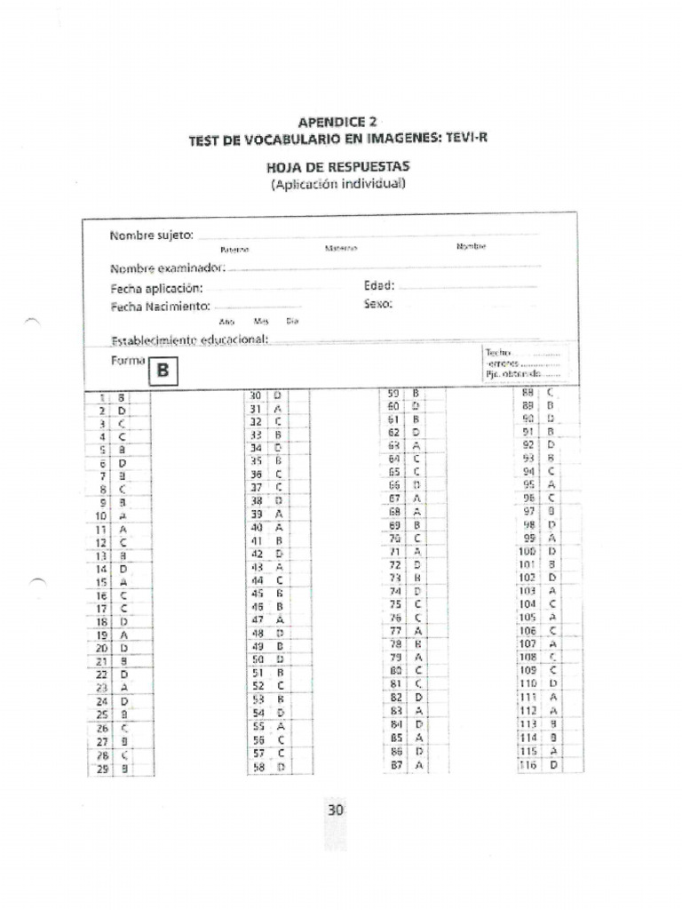 Hoja registro TEVI-R | PDF
