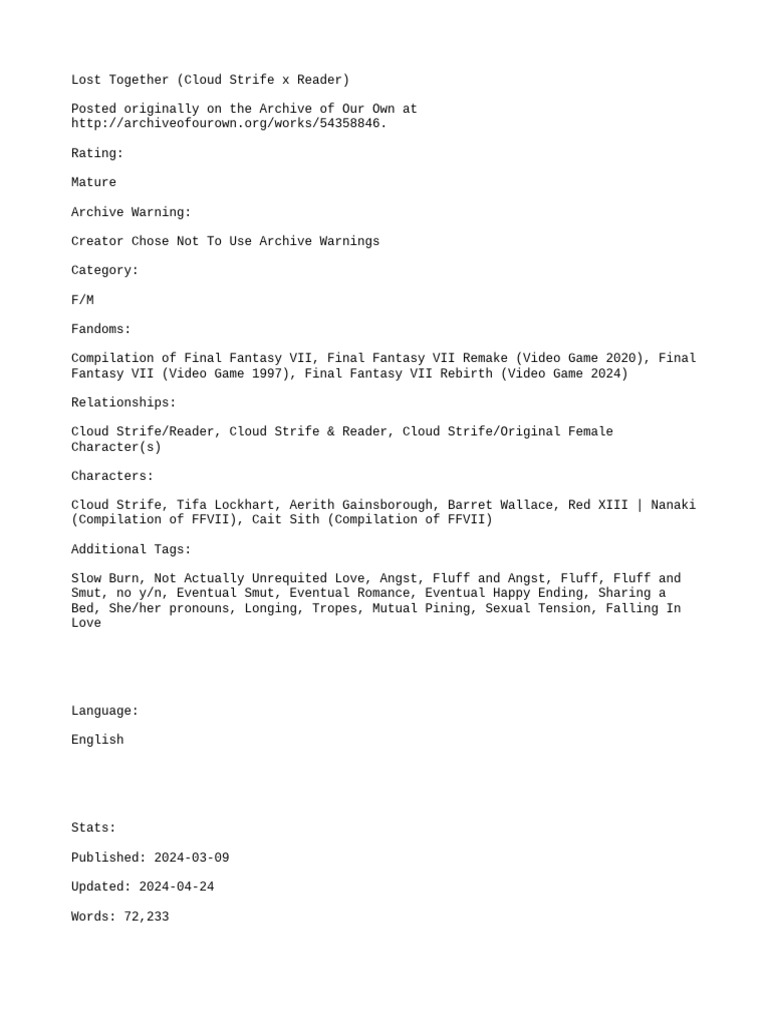 Lost Together Cloud | PDF