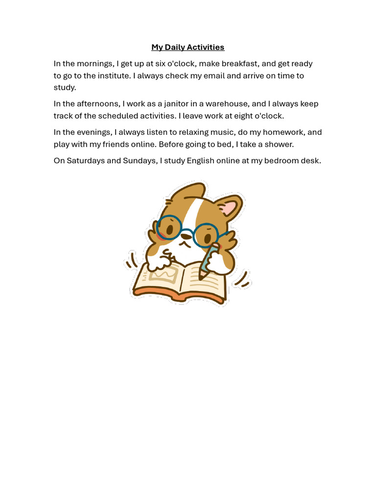 My daily activities | PDF