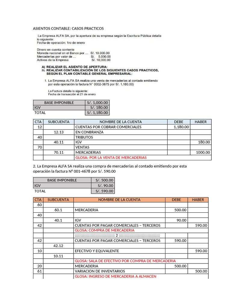 Asientos Contable | PDF | Economias