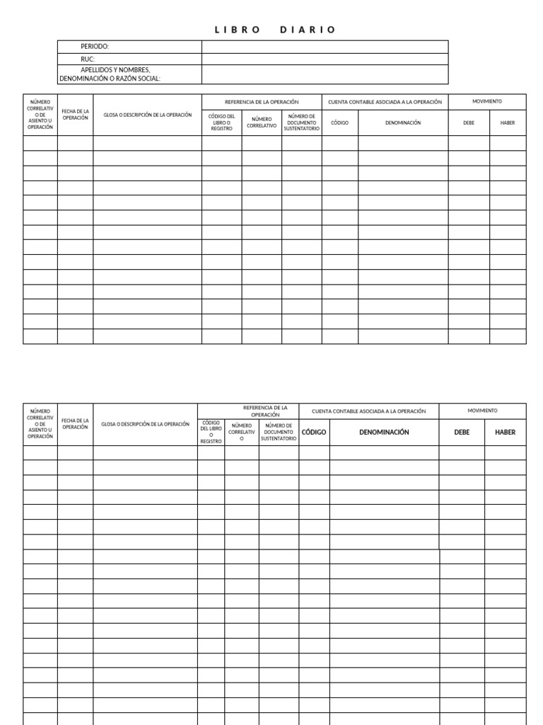 Formato de Libro Diario Simplificado | PDF
