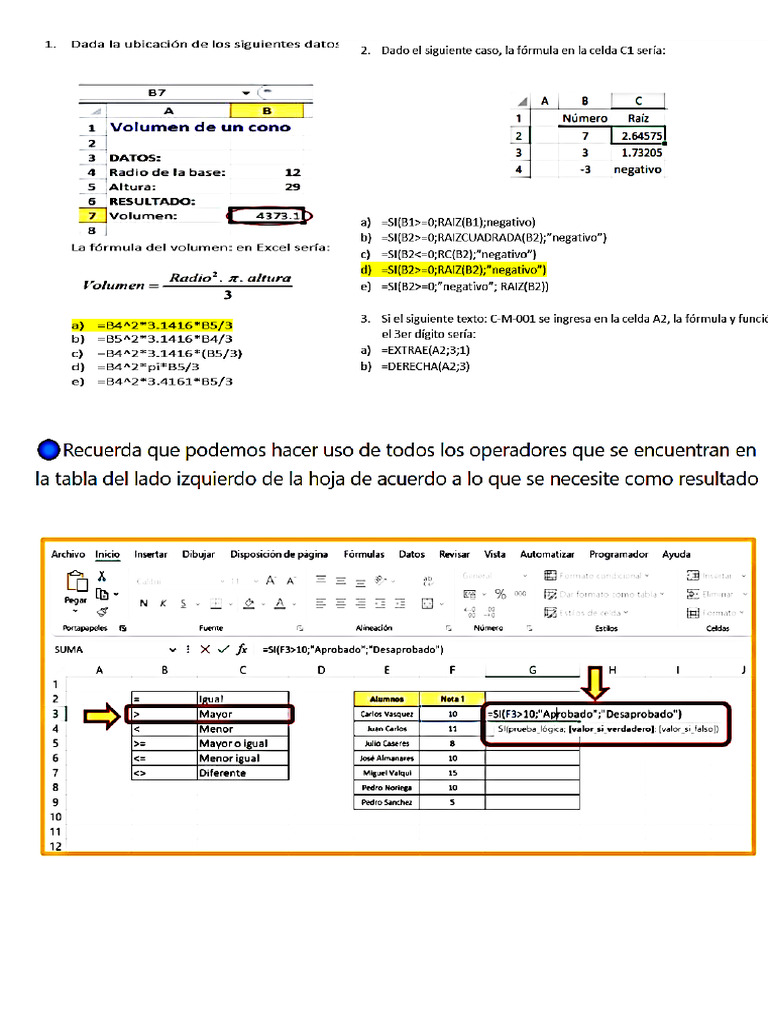 Practica de Funciones en Excel 1ra Sem Dic | PDF