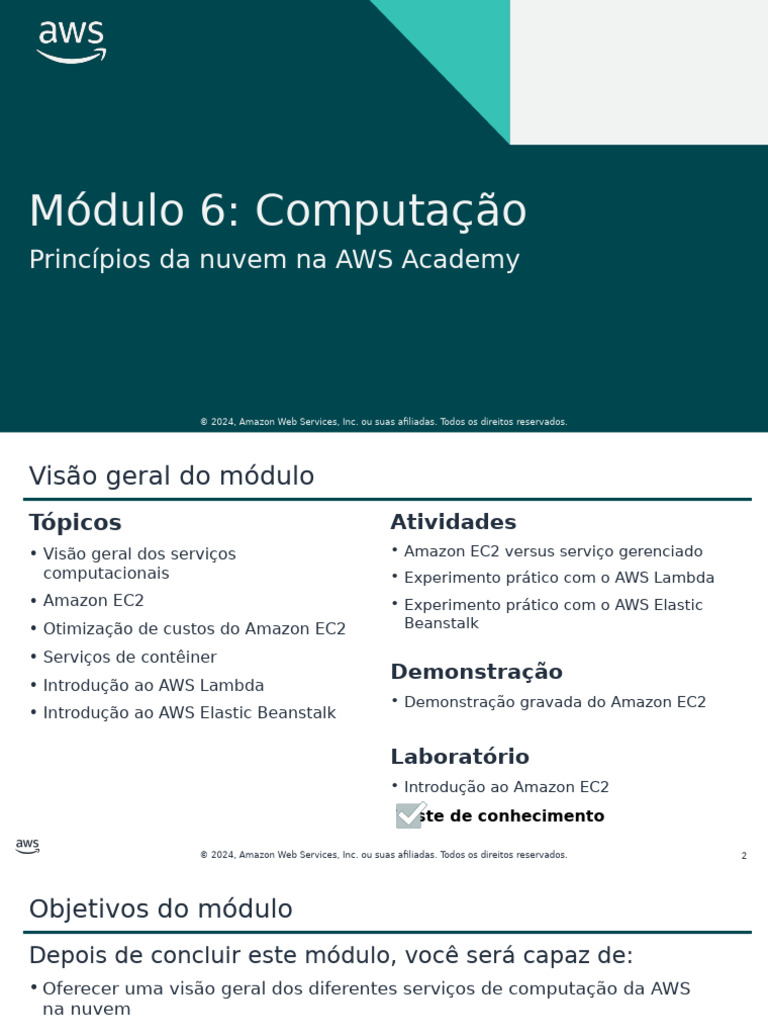 AcademyCloudFoundations Module 06 | PDF | Computação em nuvem ...