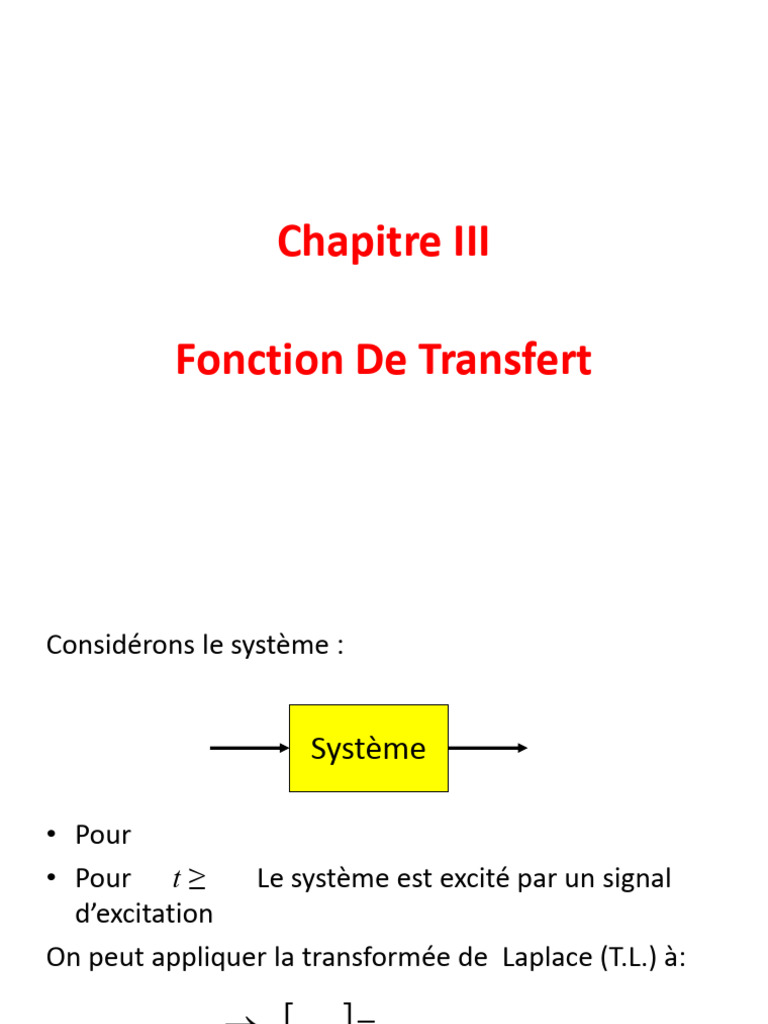 Fonction de Transfert et Applications | PDF | Théorie du contrôle ...