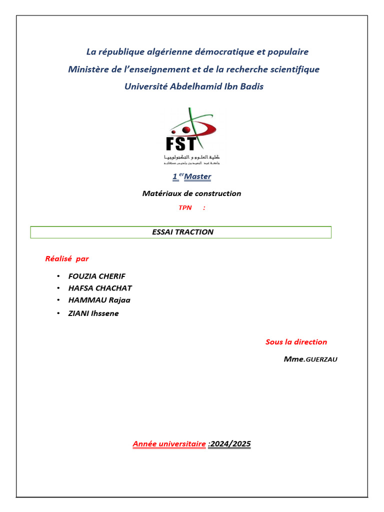 Essai de traction des matériaux composites | PDF | Génie du bâtiment ...