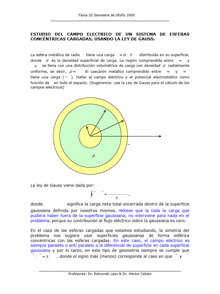 Ejercicio Resuelto de Ley de Gauss | PDF | Campo eléctrico | Integral