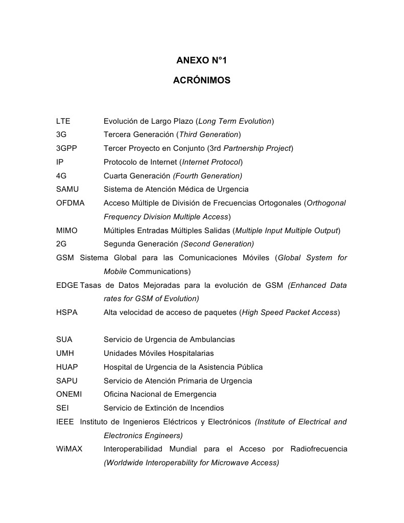 Acronimos Tesis | PDF | Lte (Telecomunicaciones) | Acceso a paquetes de ...