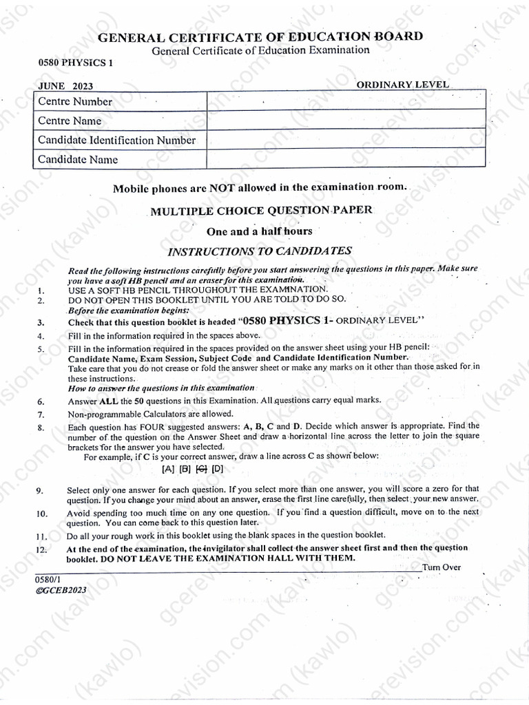 physics OL 2023 p1 | PDF