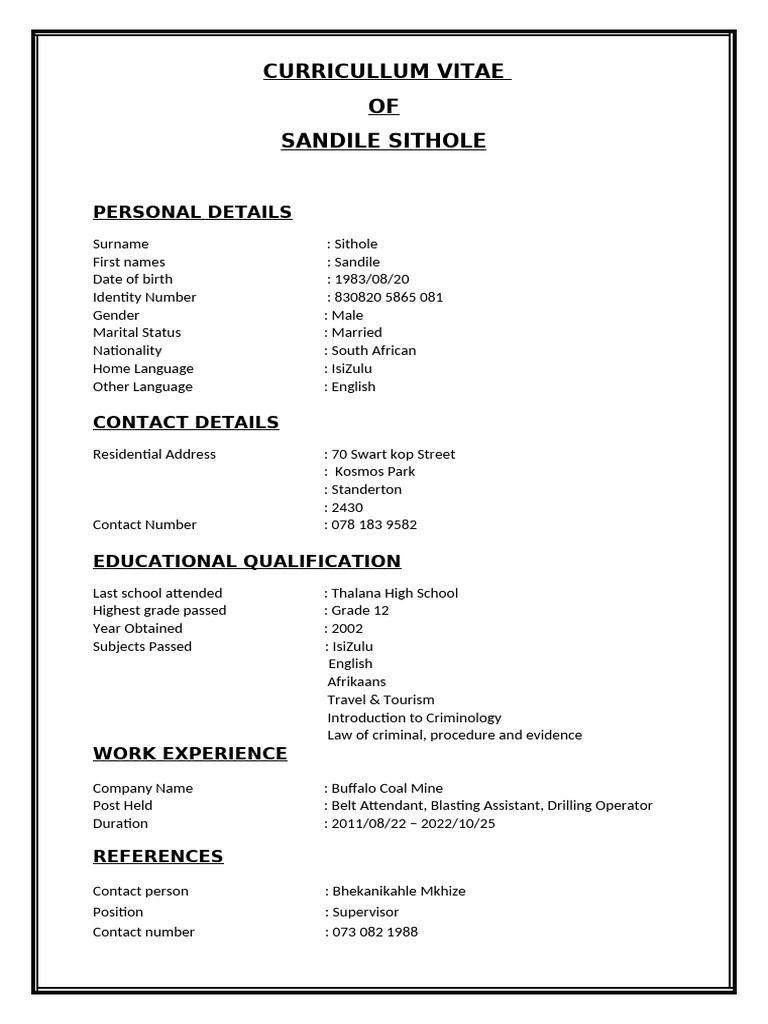 Sandile Sithole | PDF