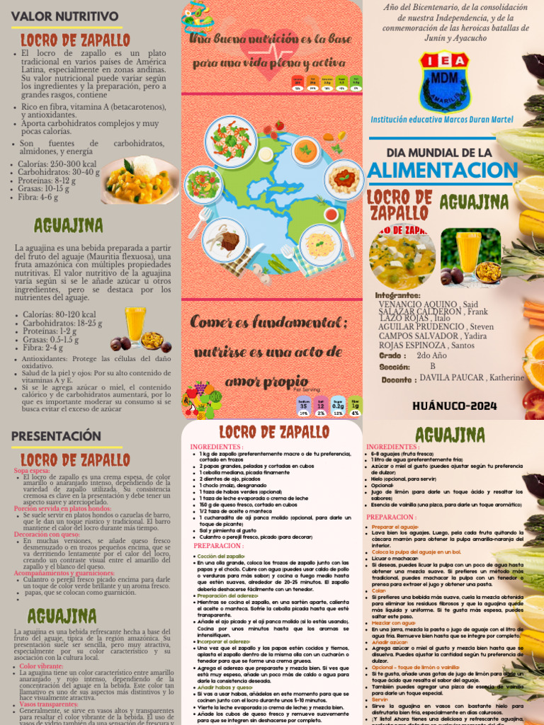 Triptico Nutricion Con Fotos Salmon | PDF | Alimentos