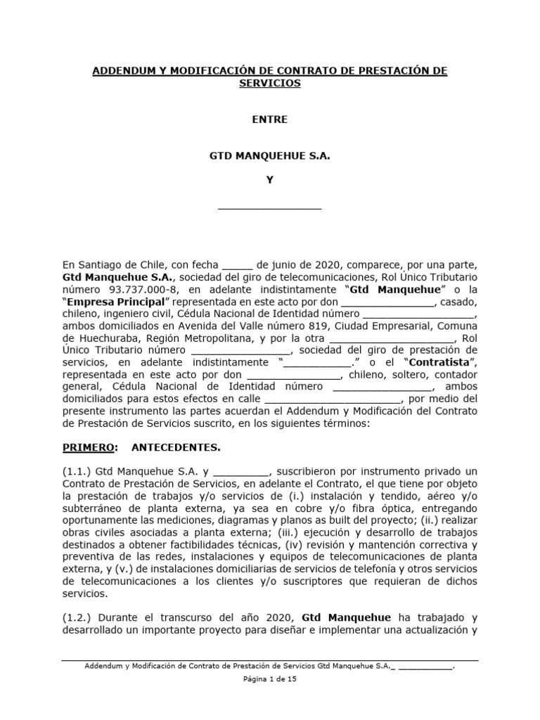 ADDENDUM Y MODIFICACIÓN CONTRATO CONTRATISTA (002) (v8) | PDF | Póliza de seguros | Seguro