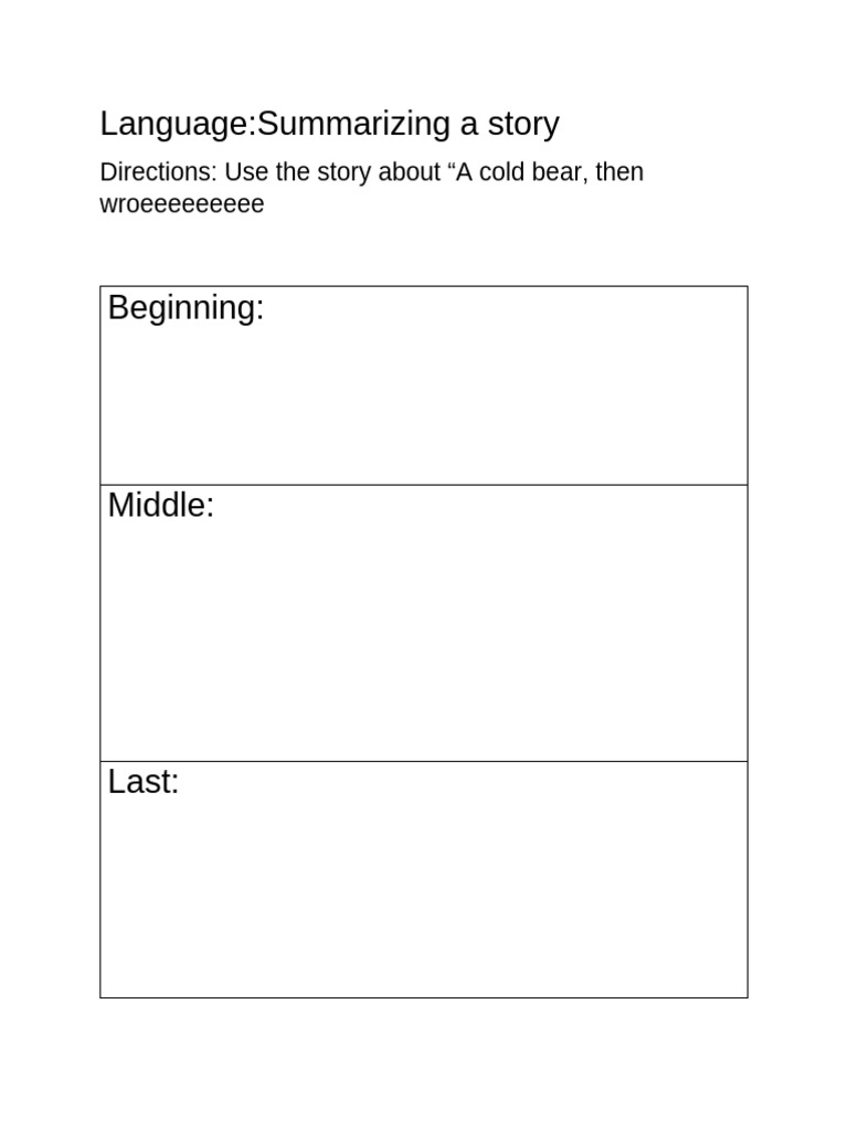 Language Summarizing The Story | PDF