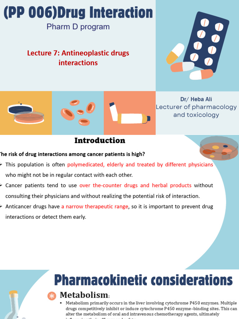 Antineoplastic Drug Interactions PDF | PDF | Chemotherapy | Pharmacology