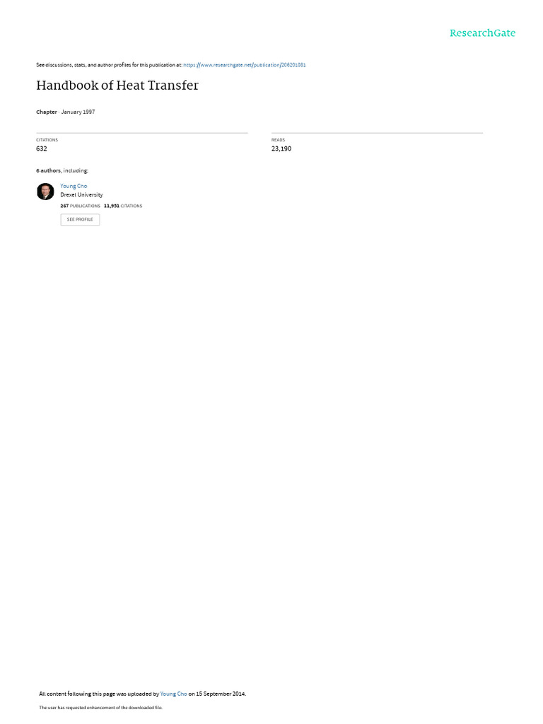 Handbook of Heat Transfer | PDF | Heat Transfer | Heat