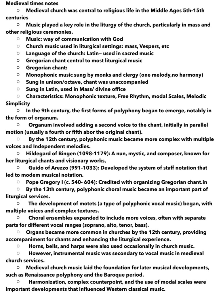 Medieval Time Church Music | PDF | Gregorian Chant | Musicology