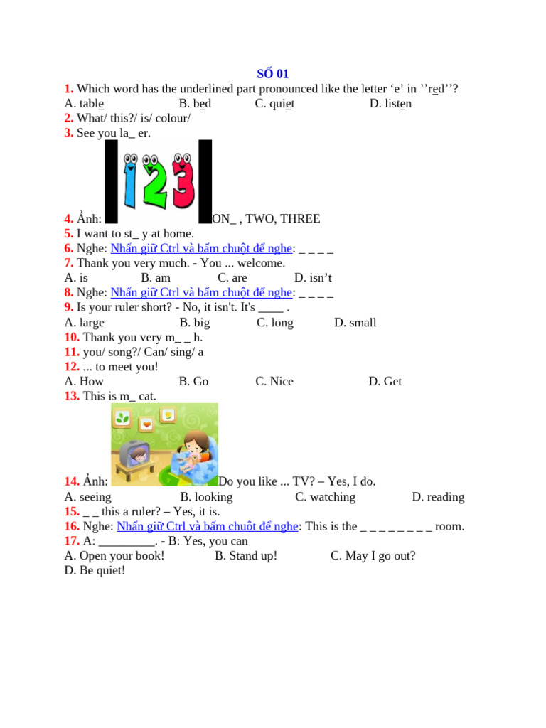 ĐỀ ÔN IOE- GRADE 3 | PDF