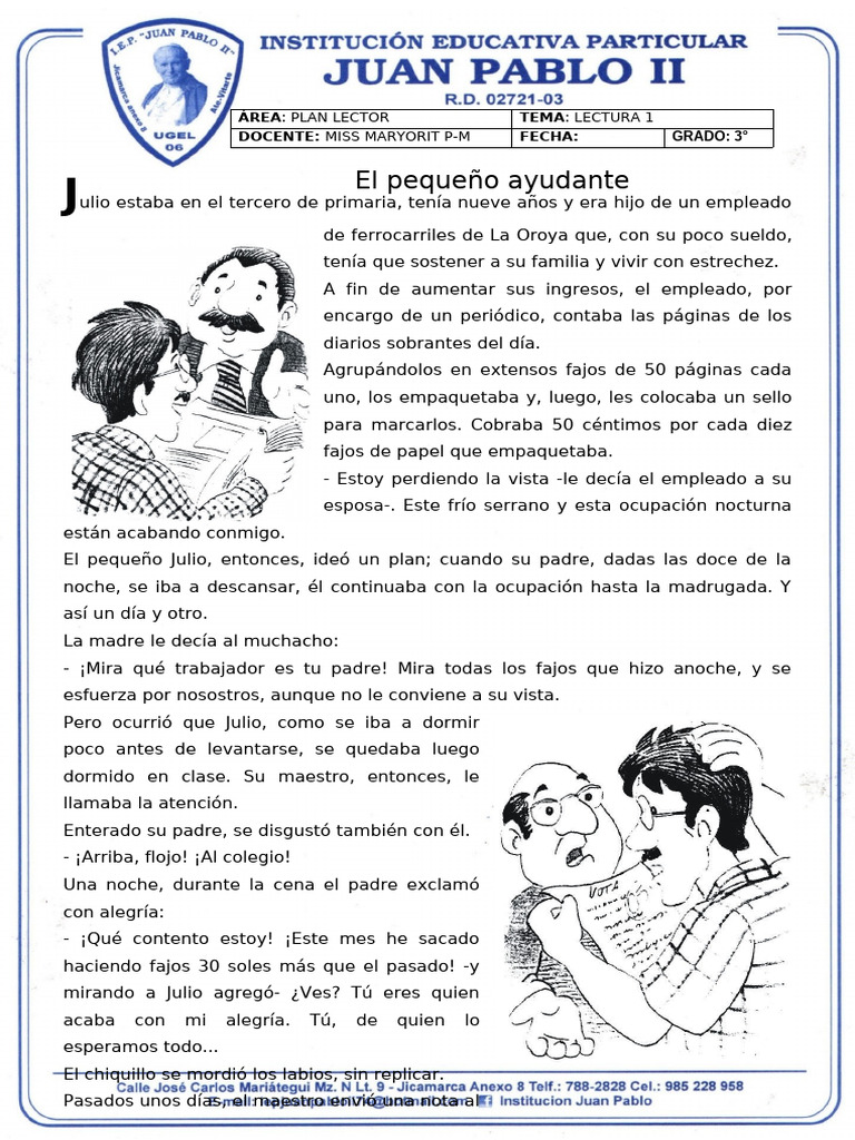 SEPARATAS N°1 Plan Lector | PDF | Yodo