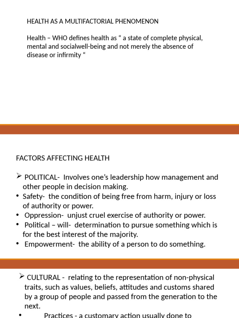 Health As Multifactorial Phenomenon | PDF | Malnutrition | Nursing