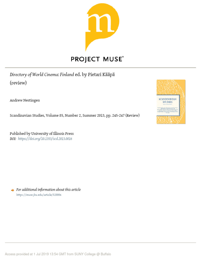 Finnish Cinema Overview and Analysis | PDF