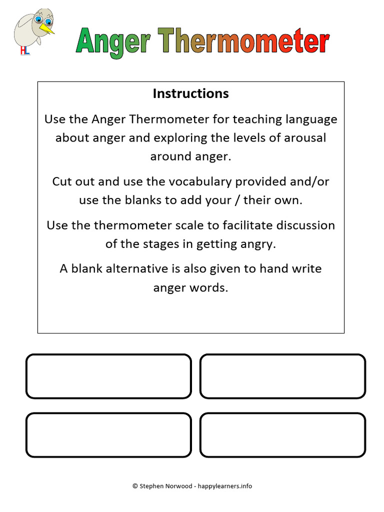 Anger Thermometer Teaching Tool | PDF