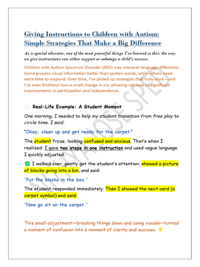 Effective Instruction Strategies for ASD | PDF | Autism | Human ...
