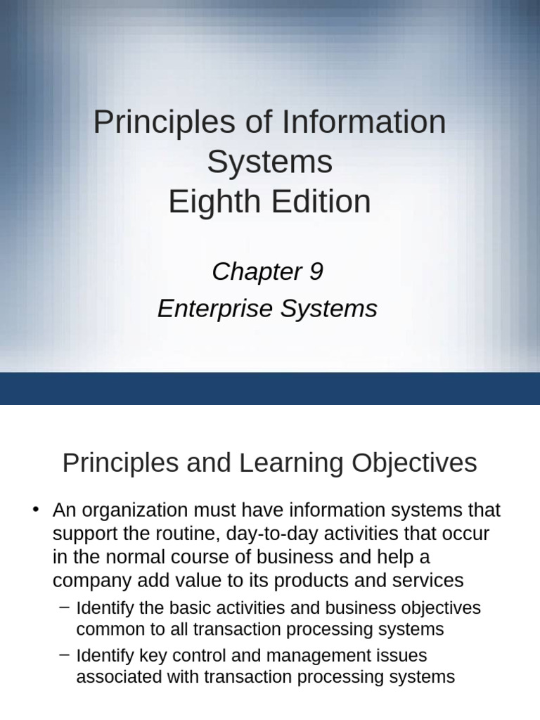 Chapter 09 - Enterprise Systems | PDF | Enterprise Resource Planning | Business Process
