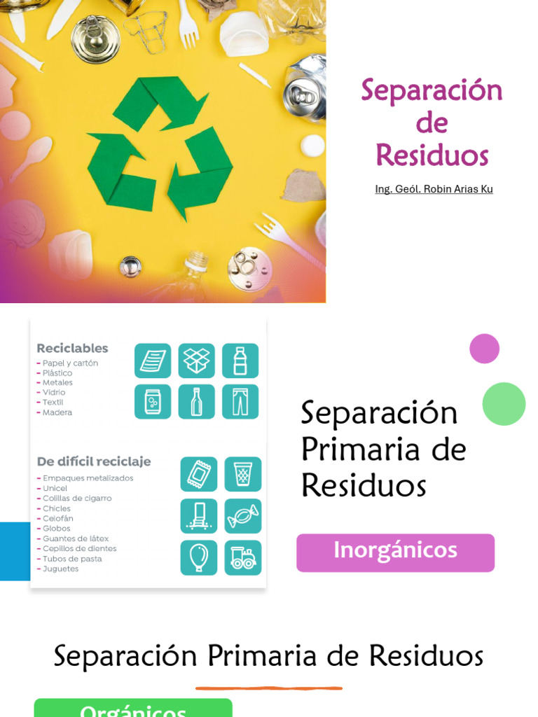 Charla 2. Separación de Residuos | PDF | Residuos | Reciclaje