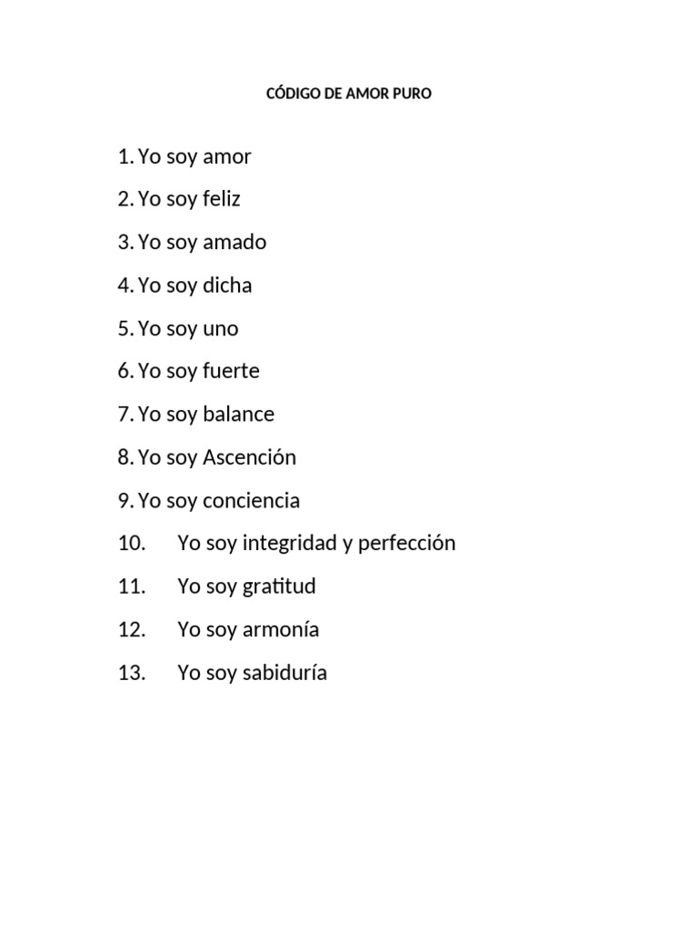 Código de Amor Puro | PDF