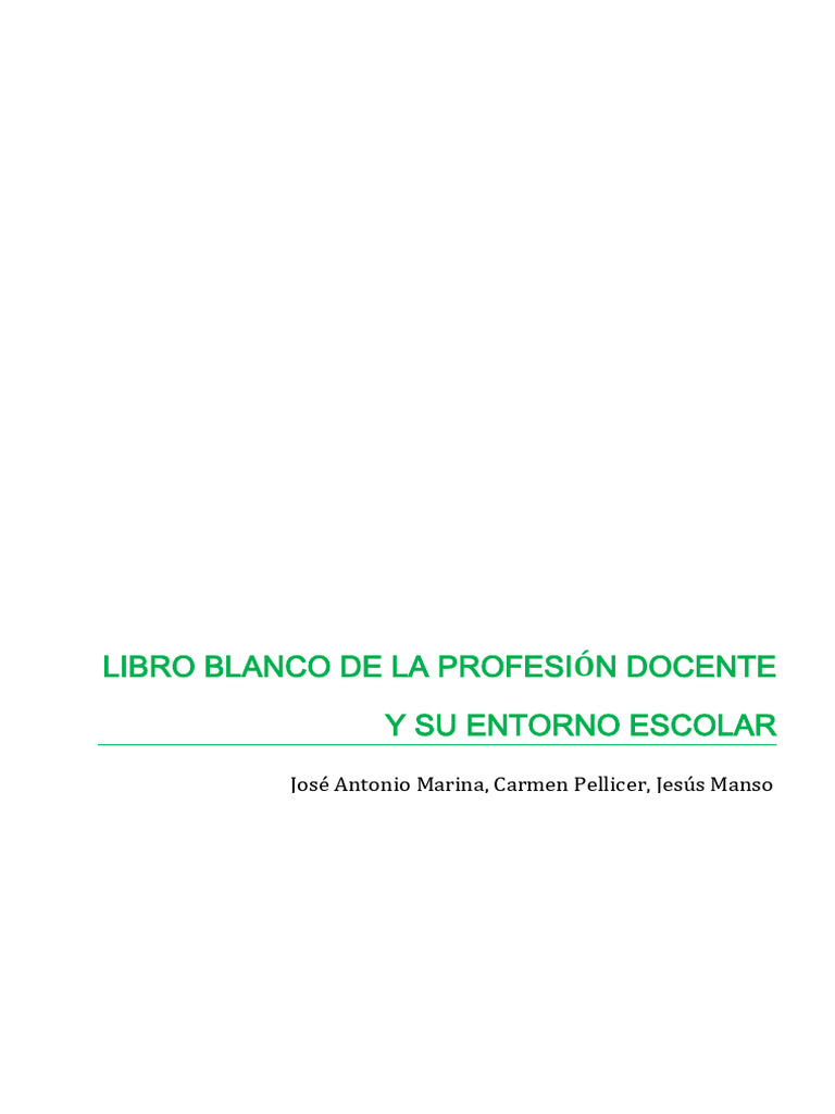 Libro Blanco de La Profesion Docente | PDF | Maestros | Enseñando