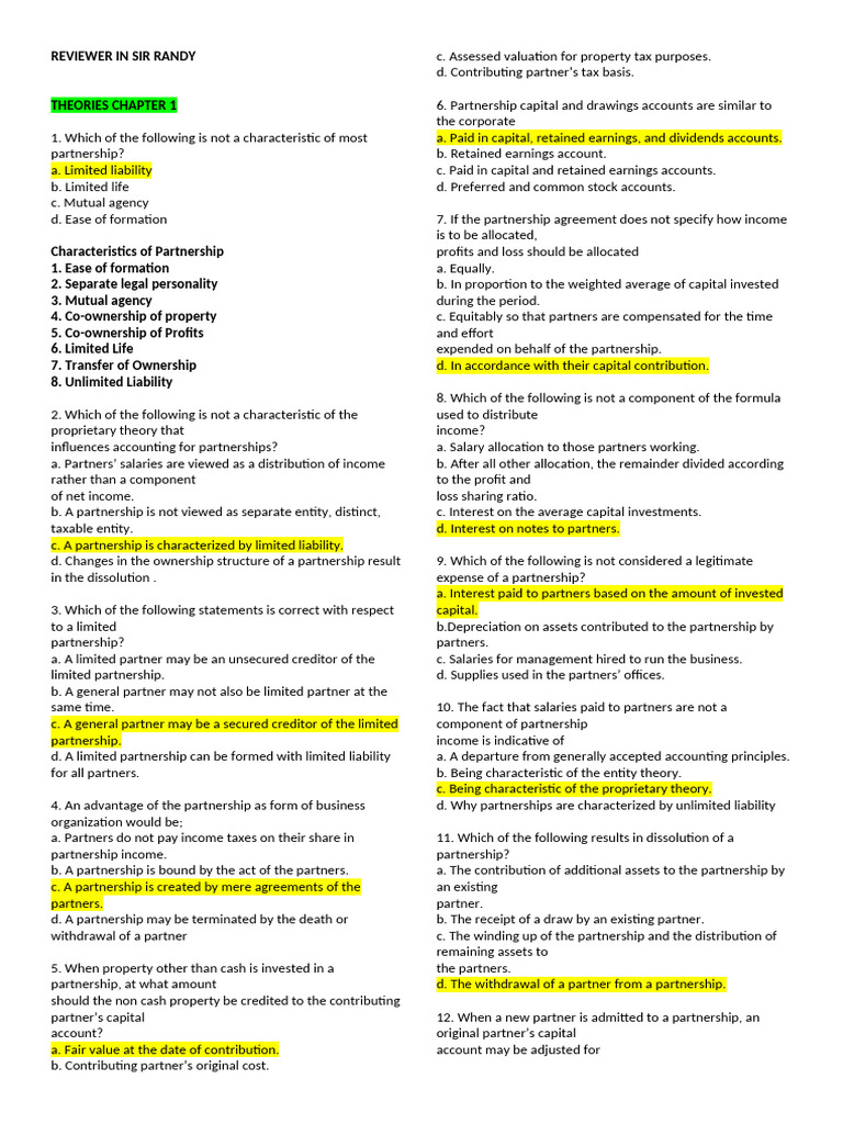 Reviewer in Sir Randy Module 1-5 | PDF | Partnership | Franchising