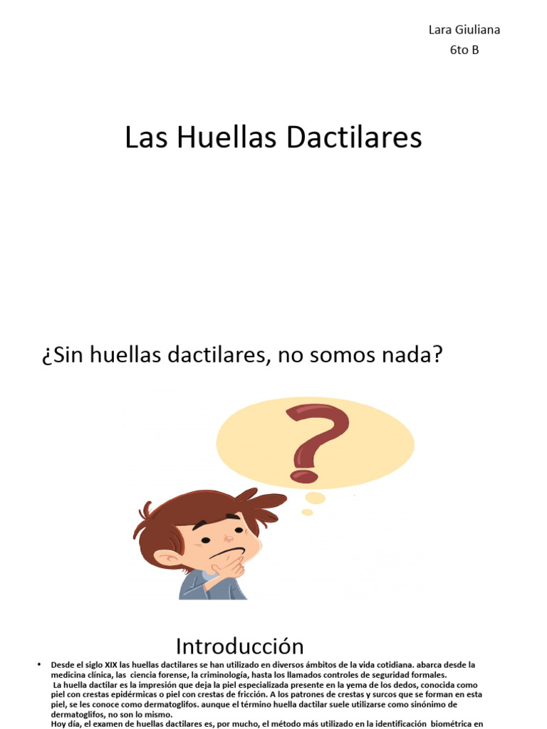 Huellas Dactilares | PDF | Huella dactilar
