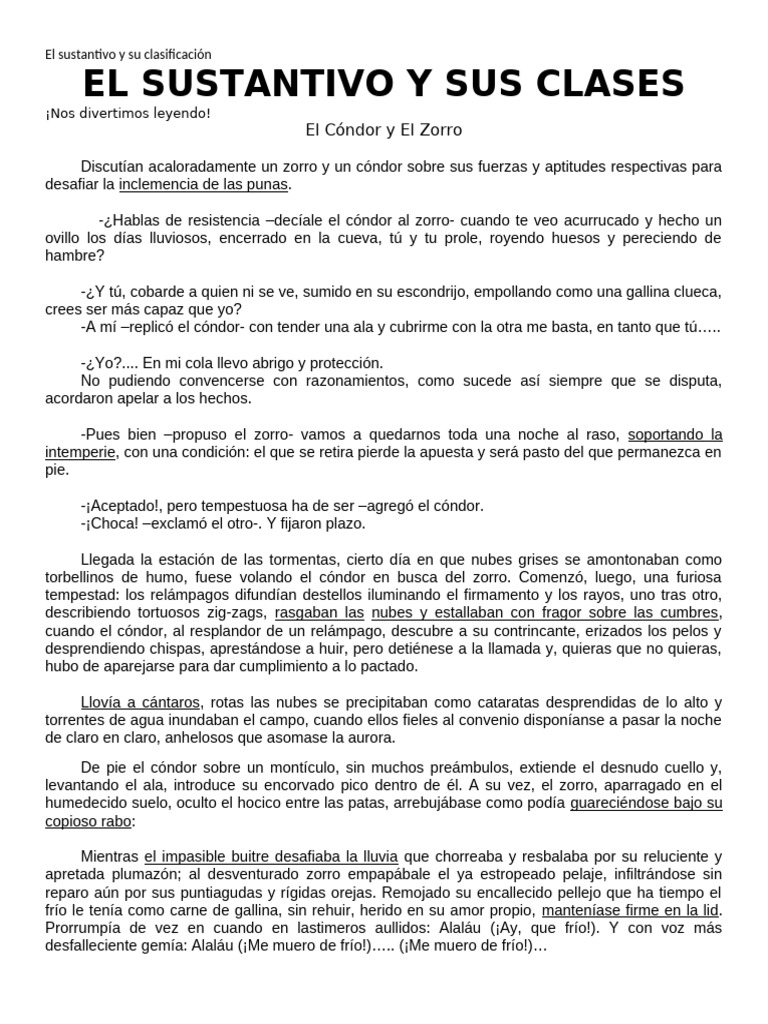 Clases y ejemplos de sustantivos | PDF | Sustantivo
