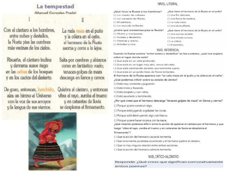 FICHAS DE POEMA - LA TEMPESTAD | PDF
