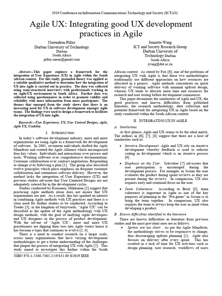 Agile UX Integration Framework | PDF | Agile Software Development ...