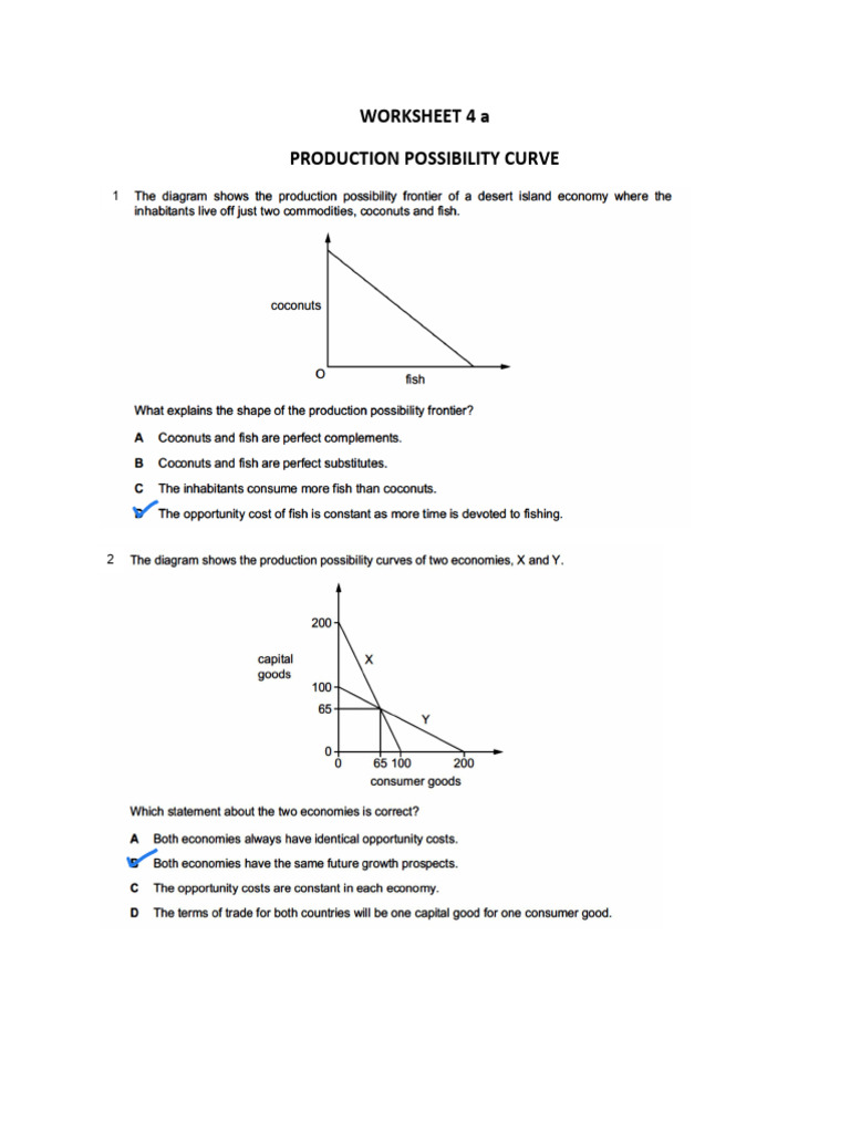 WS 4 A - Production Possibility Curve 3 | PDF