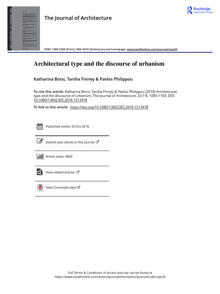 Architectural Type and Urban Discourse | PDF | Discourse | Reason