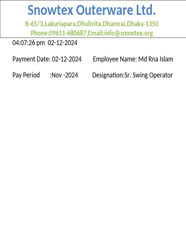 Snowtex Outerware LTD | PDF