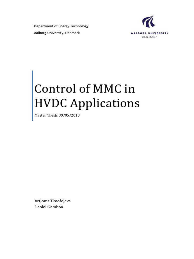 MMC Control in HVDC Systems | PDF | High Voltage Direct Current ...