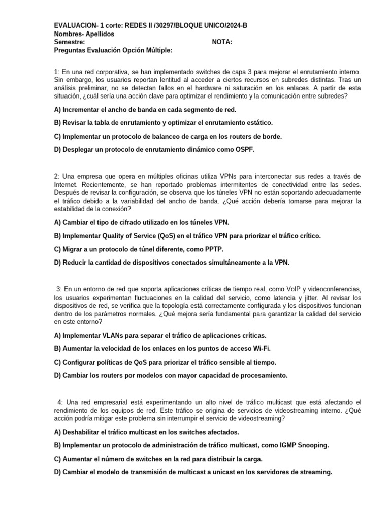 Parcial 1 - Primer Corte | PDF | Yo Pv6 | Enrutador (Computación)