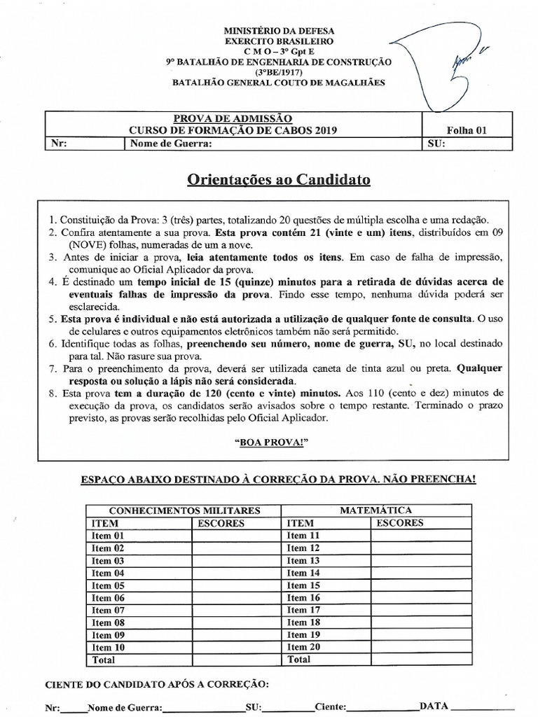 Prova CFC 2019 Digitalizada | PDF